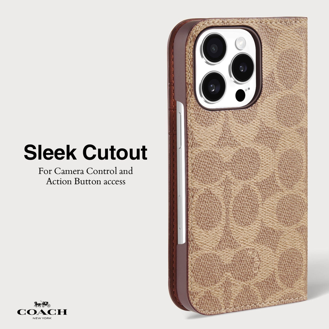 Coach Folio Signature Tan - iPhone 16 Pro