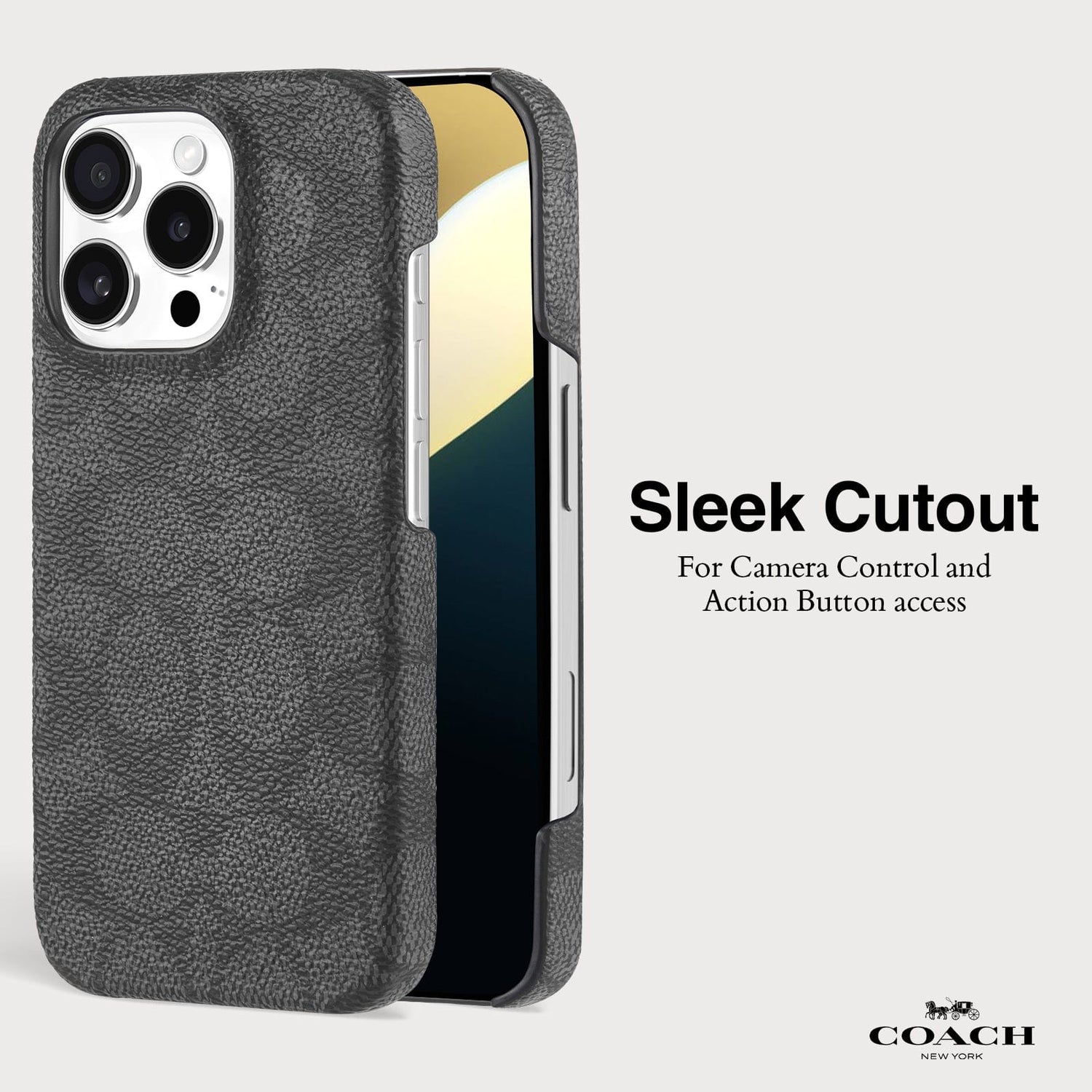 Coach Slim Wrap Signature Canvas Charcoal - iPhone 16 Pro