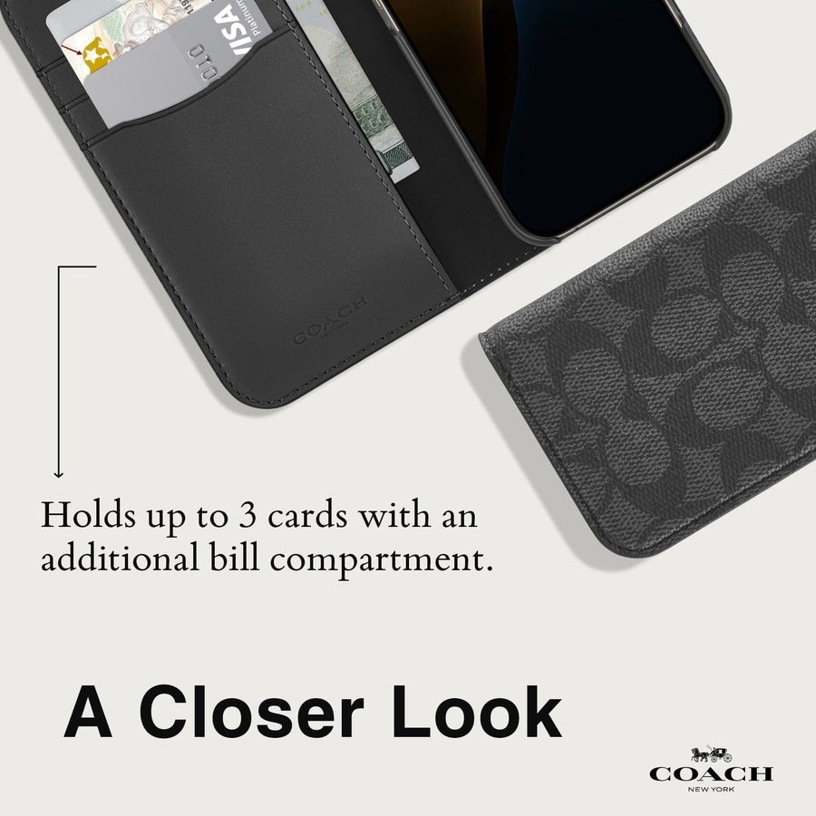 Coach Folio Signature Charcoal - iPhone 16 Pro Max