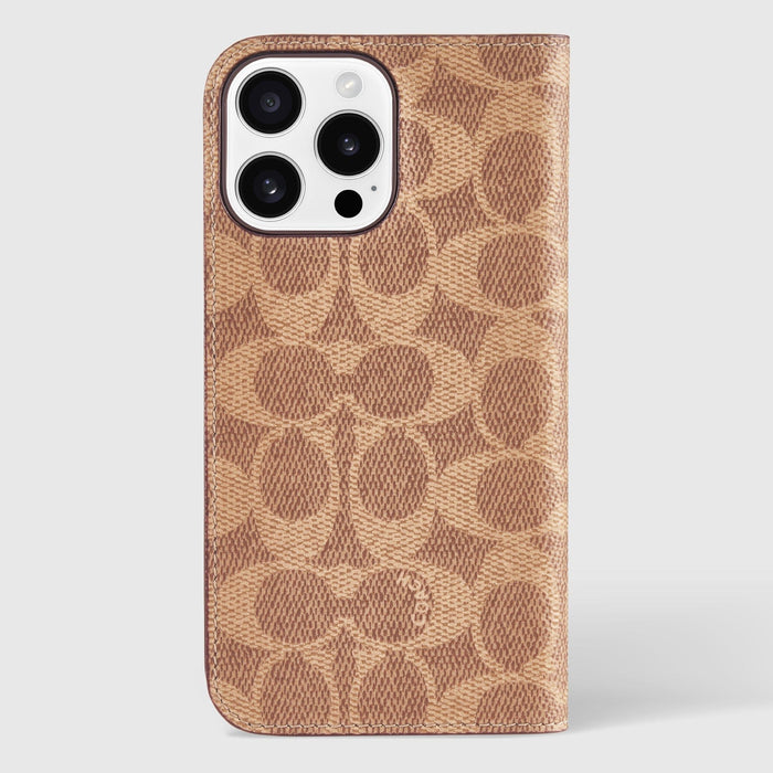 Coach Folio Signature Tan Folio - iPhone 16 Pro Max