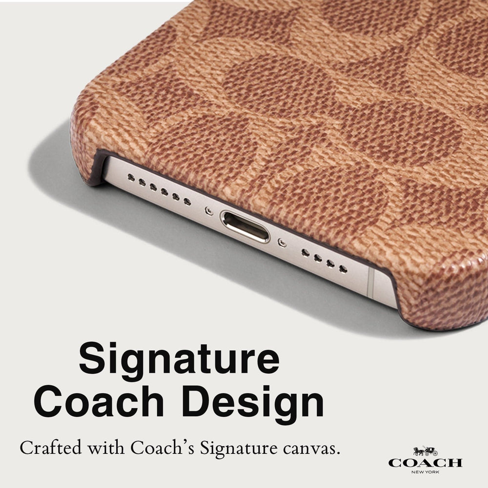 Coach Slim Wrap Signature Canvas Tan - iPhone 15 Plus