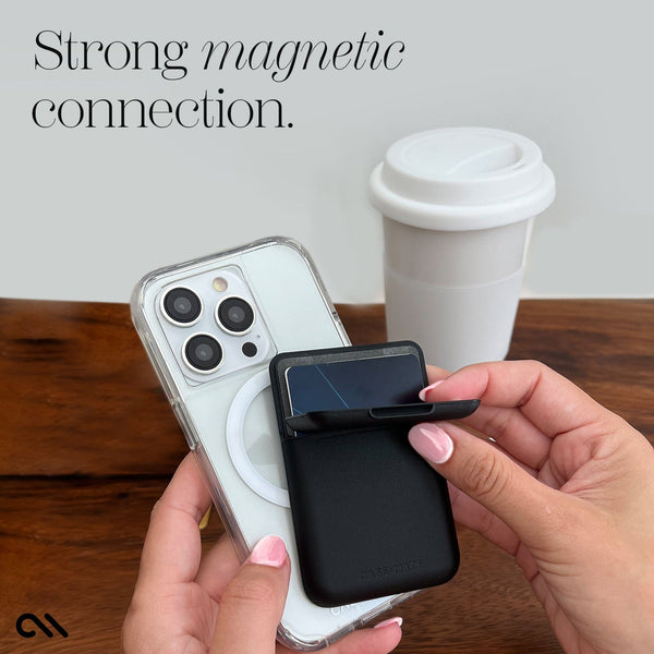 MagSafe Flip Leather Wallet (Black) with Secure Storage | Case-Mate