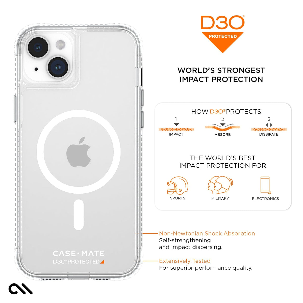 Ultra Tough D3O® Clear MagSafe - iPhone 15 Plus | Case-Mate