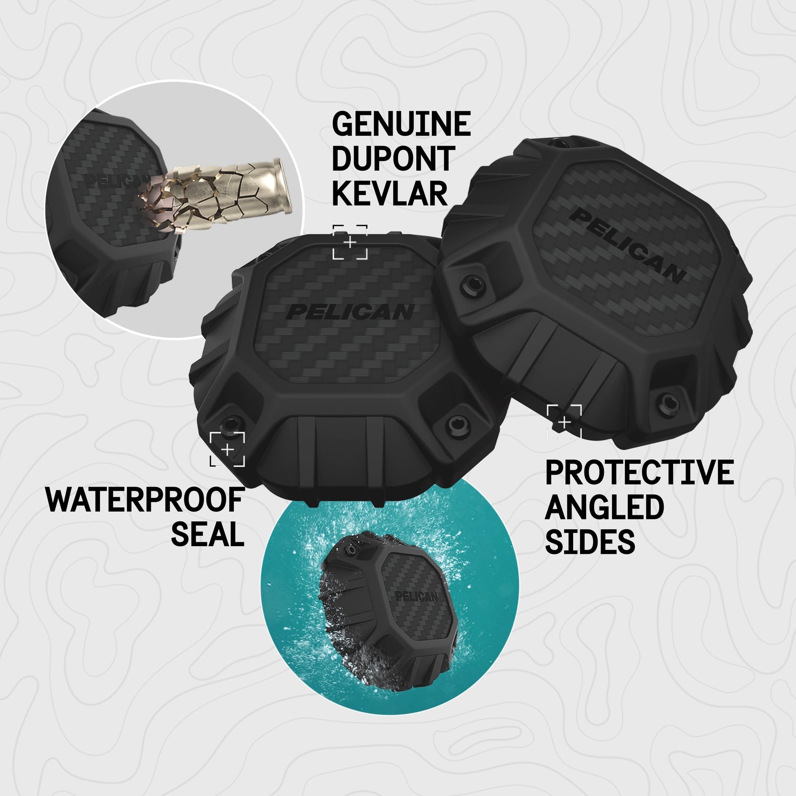 Pelican Marine Waterproof Airtag Sticker Mount Case - Airtag Case