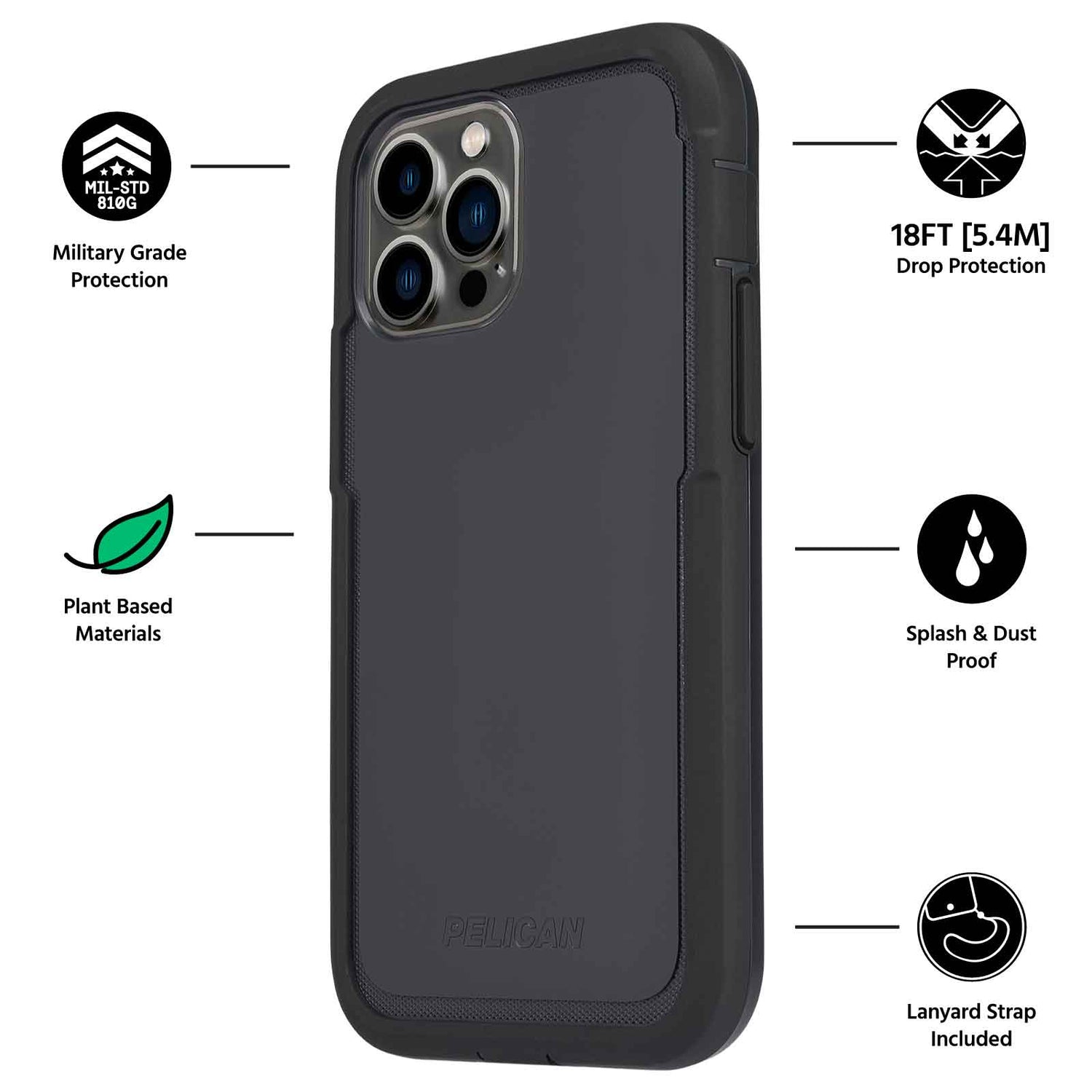 Pelican Marine Active (Black) - iPhone 13 Pro Phone Case | Case-Mate